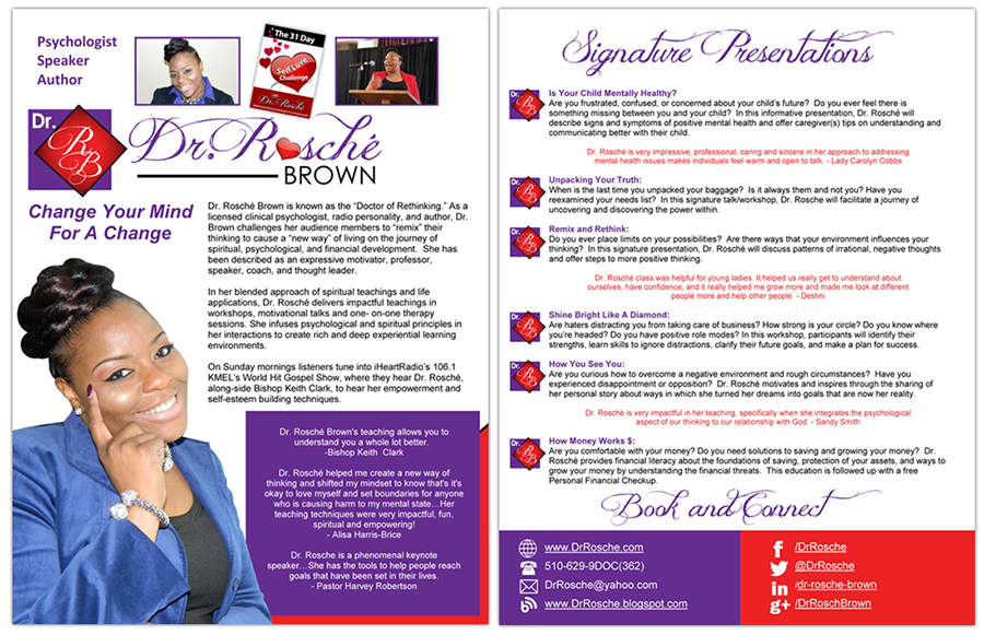 Speaker Author Infulencer Celebrity One Sheet Designs